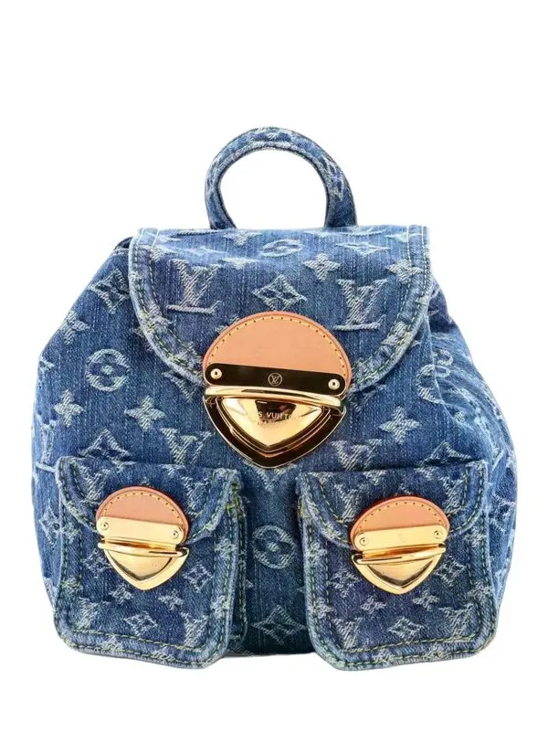 LOUIS VUITTON Monogram Denim Backpack - Blue