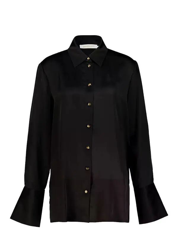 Zimmermann Valiant Silk Shirt - Black