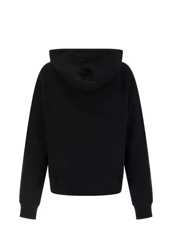 Max Mara Logo Embroidered Zip-up Hoodie - Black