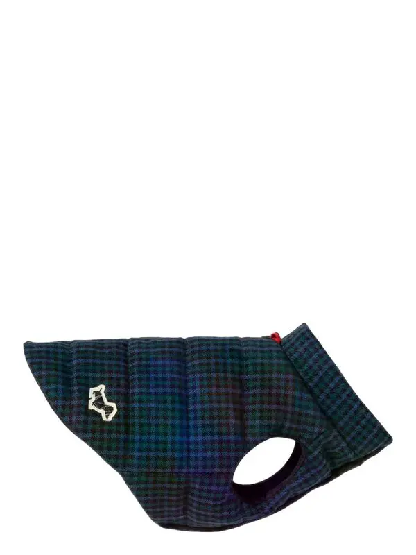 POLDO DOG COUTURE Lake Trail Reversible Checked Dog Coat - Blue