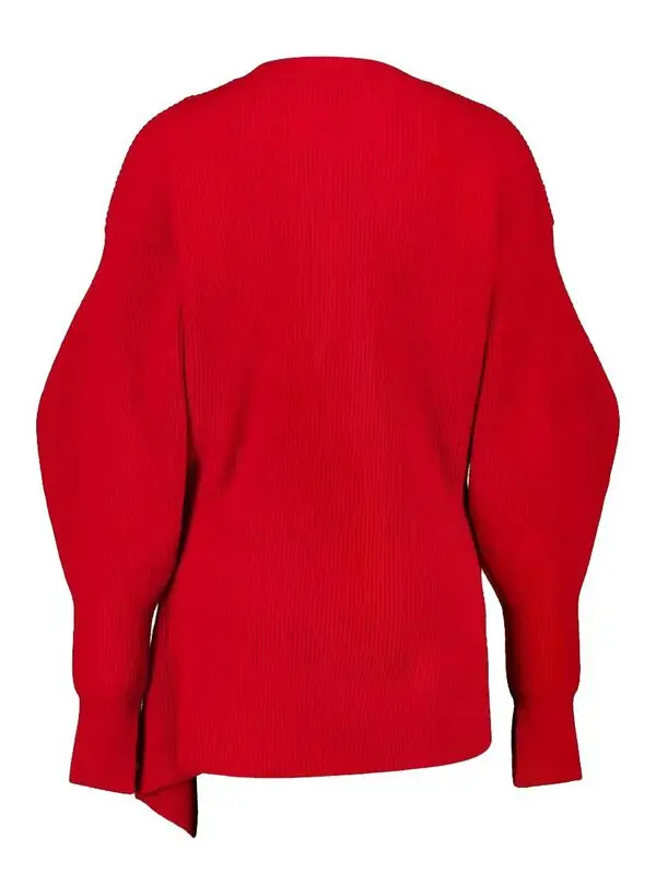 Givenchy Asymmetric Hem Ribbed-knit Sweater - Red