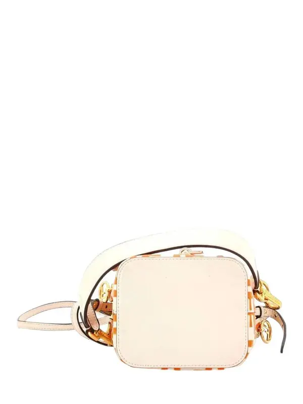 Fendi Mon Tresor Zucca Embossed Leather Mini Bucket Bag - Orange