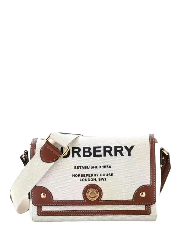 Burberry Note Canvas With Leather Medium Crossbody Bag - Neutrals