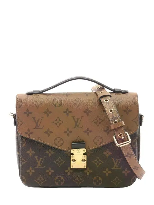 LOUIS VUITTON 2017 Monogram Reverse Pochette Metis Satchel - Brown