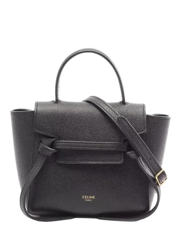 Celine Pico Grained Calfskin Belt Bag Satchel - Black