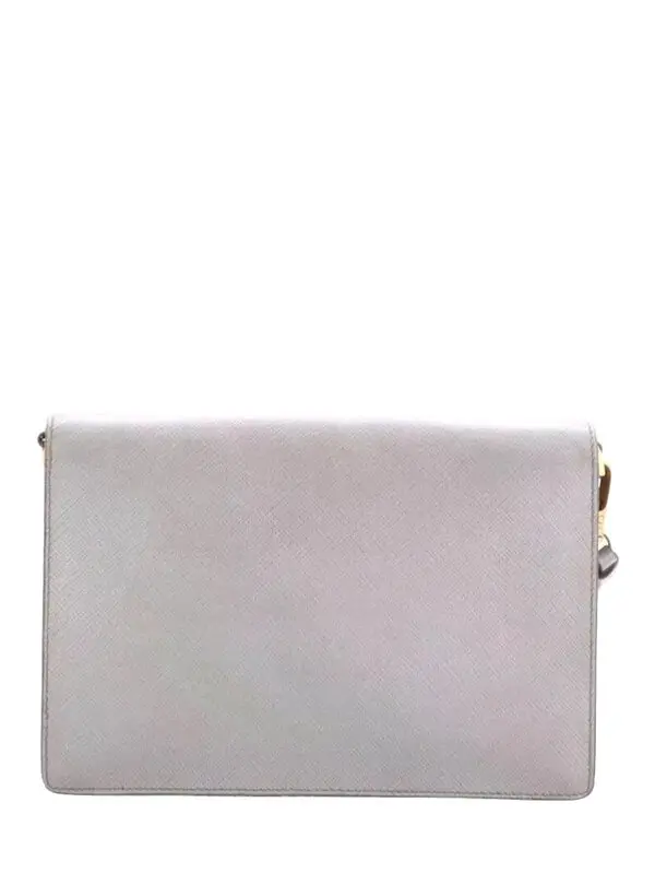 Prada Monochrome Envelope Saffiano With City Calf Mini Crossbody Bag - Grey
