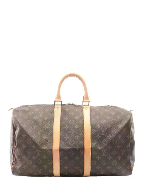 LOUIS VUITTON Monogram Keepall 45 Travel Bag - Brown