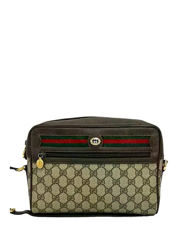 Gucci Gg Supreme Web Crossbody Bag - Neutrals