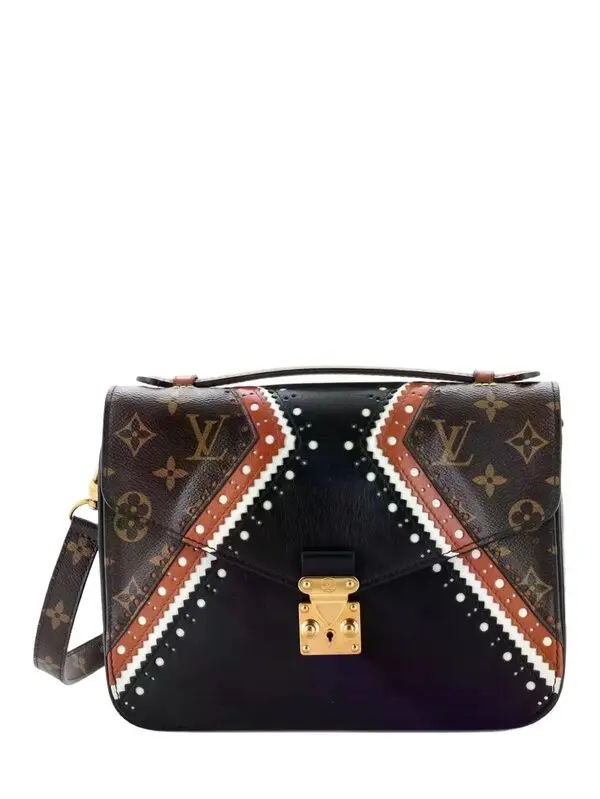 LOUIS VUITTON Pochette Metis Limited Edition Brogue Reverse Monogram Canvas And Leather Crossbody Bag - Black