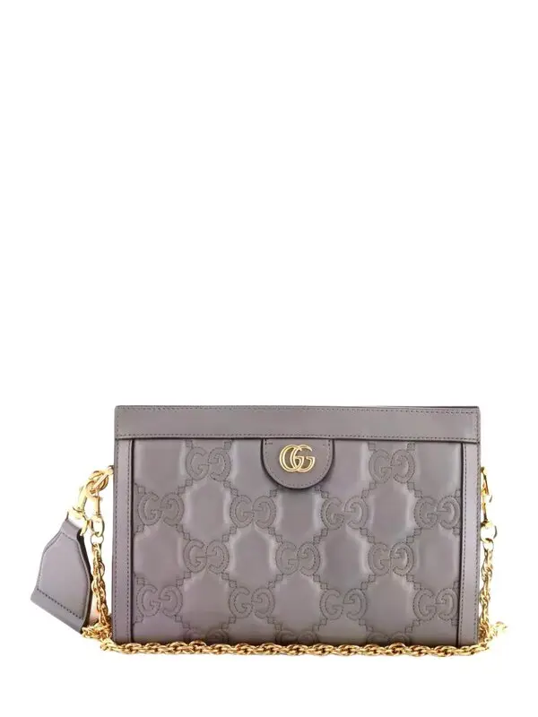 Gucci Gg Matelassé Leather Small Shoulder Bag - Grey