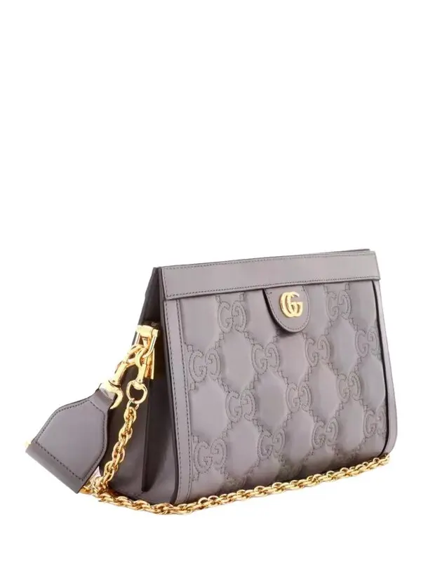 Gucci Gg Matelassé Leather Small Shoulder Bag - Grey