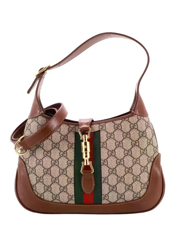 Gucci Jackie 1961 Gg Coated Canvas Small Hobo Bag - Brown