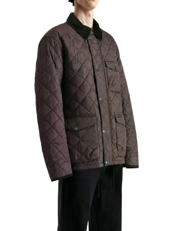 Barbour Hornby Quilted Corduroy-collar Jacket - Brown