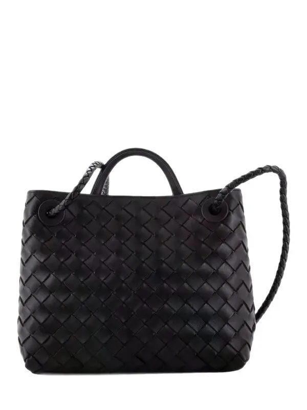 Bottega Veneta Andiamo Top Handle Bag Intrecciato Nappa Small Satchel - Brown