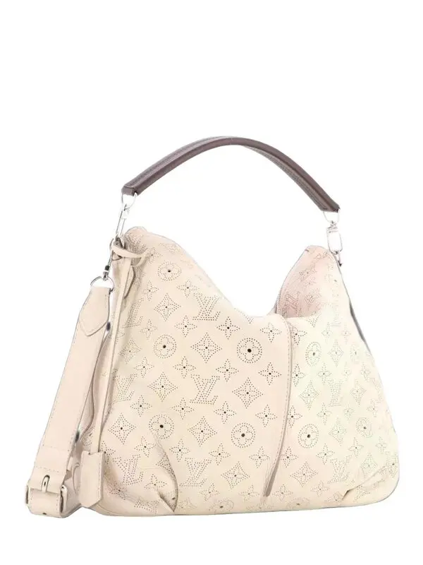 LOUIS VUITTON Selene Mahina Leather Pm Hobo Bag - Neutrals