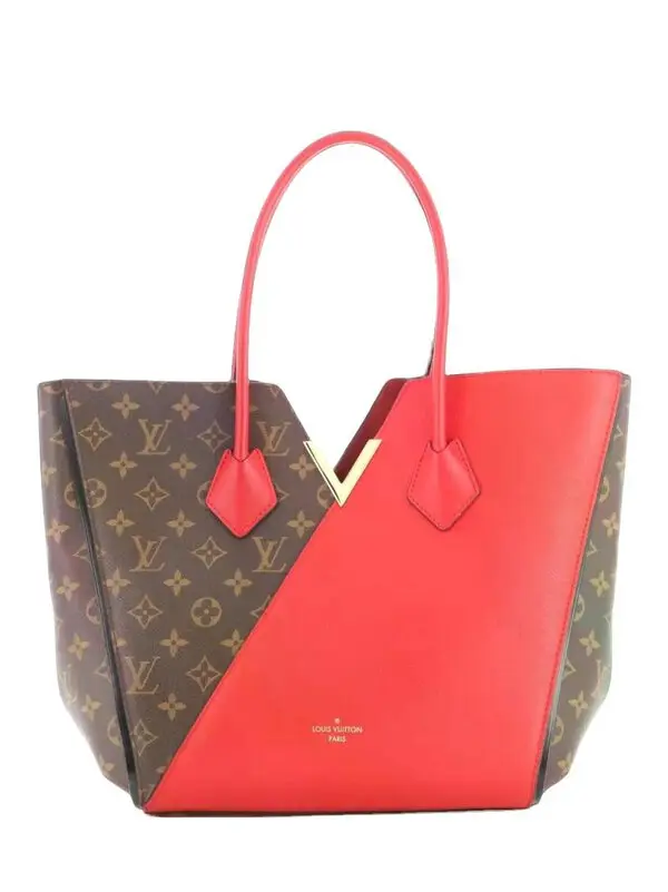 LOUIS VUITTON Monogram Canvas And Leather Mm Tote Bag - Red