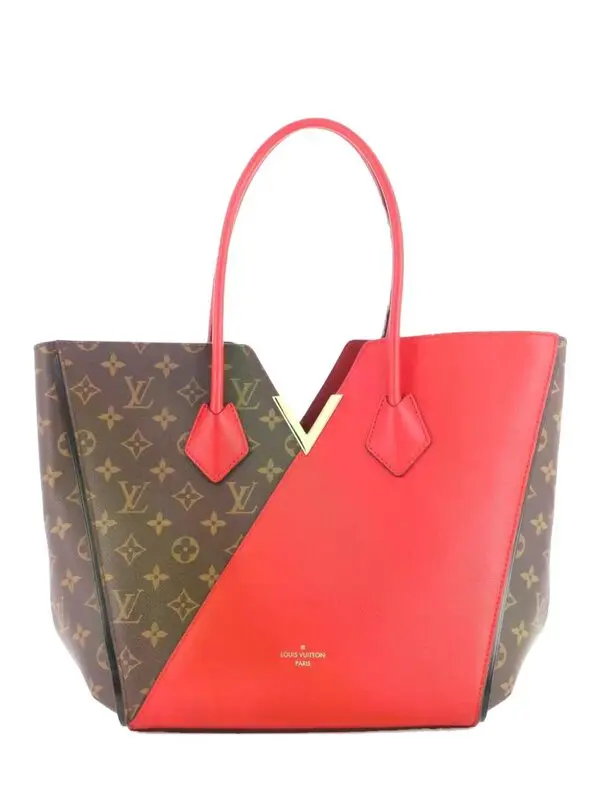 LOUIS VUITTON Monogram Canvas And Leather Mm Tote Bag - Red