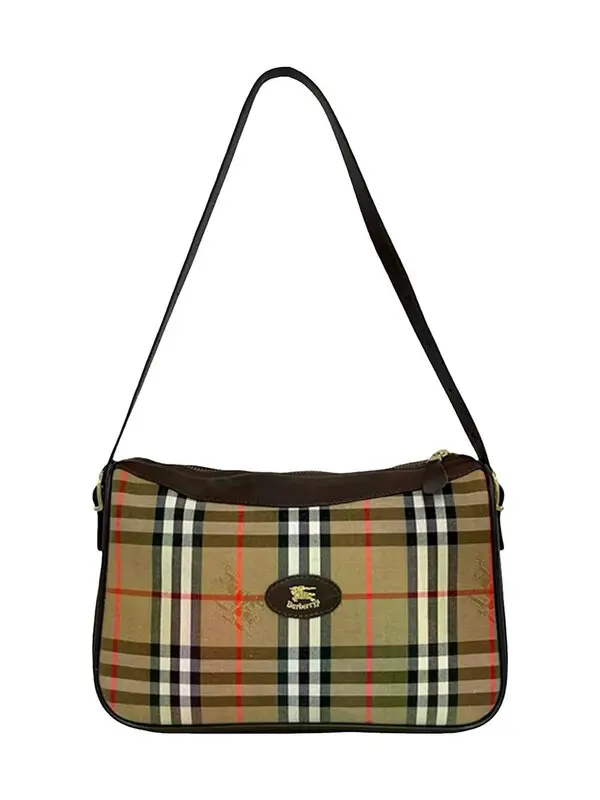 Burberry Haymarket Check Canvas Crossbody Bag - Neutrals