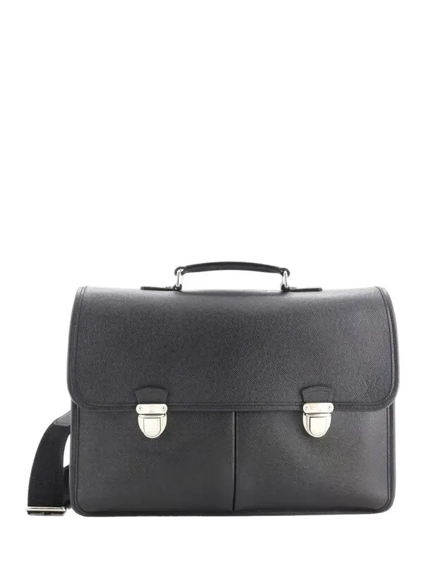 LOUIS VUITTON Anton Briefcase Taiga Leather Business Bag - Black