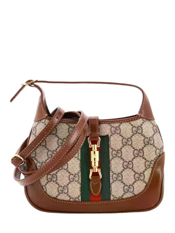 Gucci Jackie 1961 Gg Coated Canvas Mini Hobo Bag - Brown