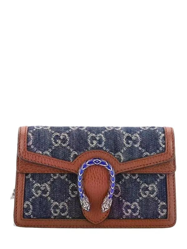 Gucci Dionysus Gg Denim Super Mini Crossbody Bag - Blue