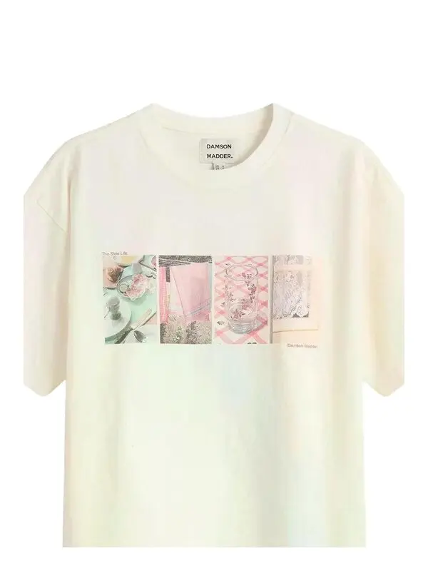 DAMSON MADDER Graphic Print Crewneck T-shirt - Neutrals