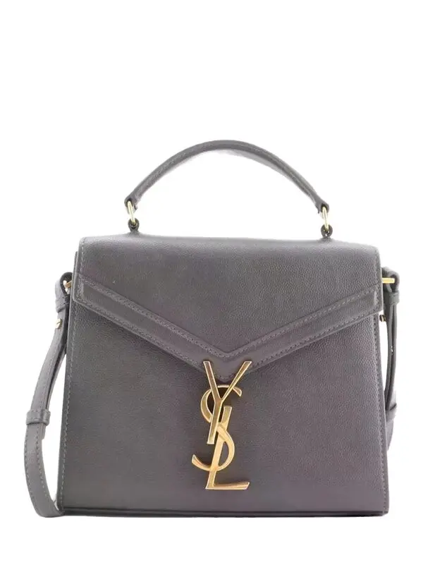 Saint Laurent Cassandra Leather Mini Shoulder Bag - Grey
