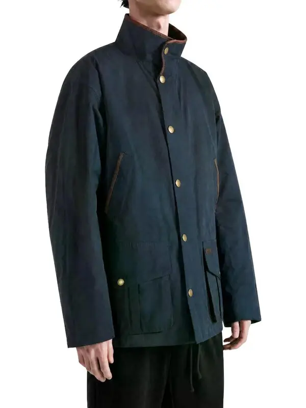 Barbour Leather-trimmed Multi-pocket Jacket - Blue