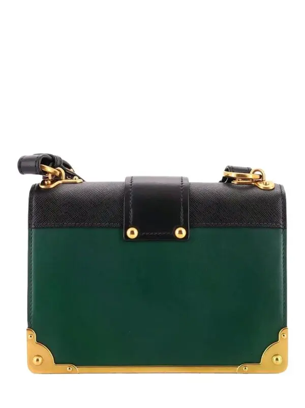 Prada Cahier Leather And Saffiano Leather Small Crossbody Bag - Black