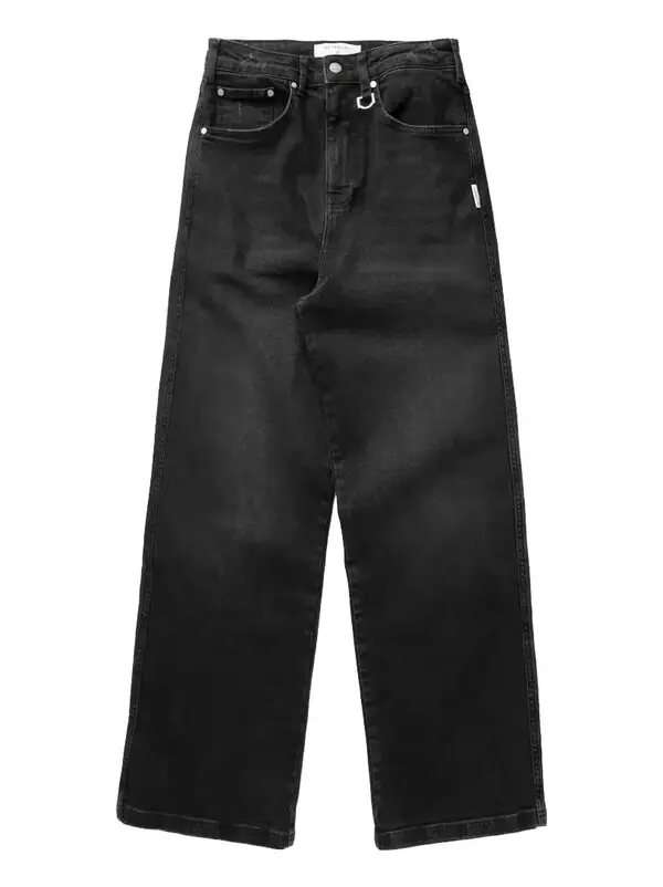 RETERNITY Retervity Véra Wide Leg Distressed Jeans - Black