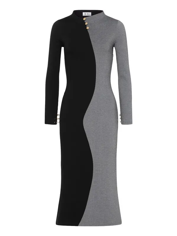 ZETAYE Black / Grey Amelia Silhouette Dress Black - Black/grey