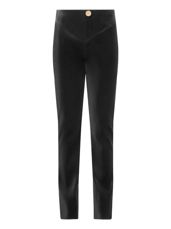 ZETAYE Kadence Faux Leather Straight Leg Pants - Black