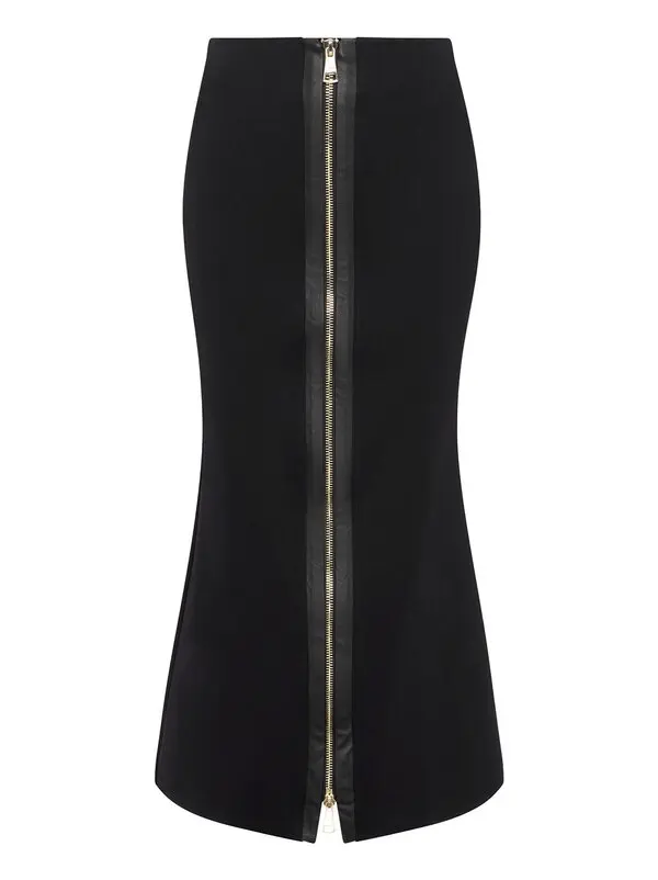 ZETAYE Aria Zipper Skirt - Black