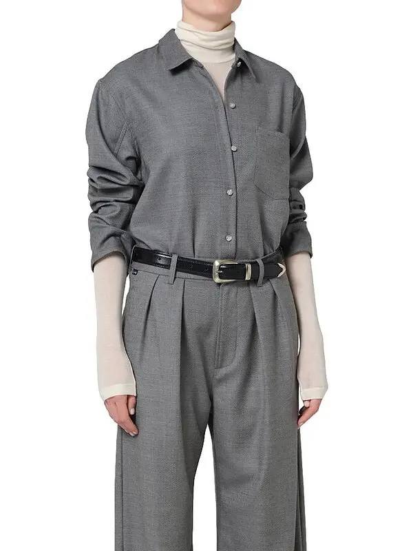 Citizens Of Humanity Kayla Wool Button Front Shirt - Gris