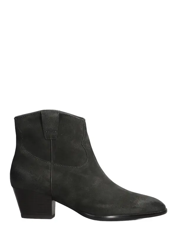 Ash Suede Ankle Boots With Side Zip Closure - Marrone