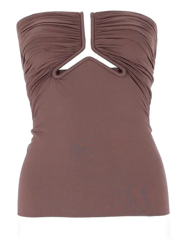 Rick Owens Sculpting Bustier Top In Stretch Nylon - Pink