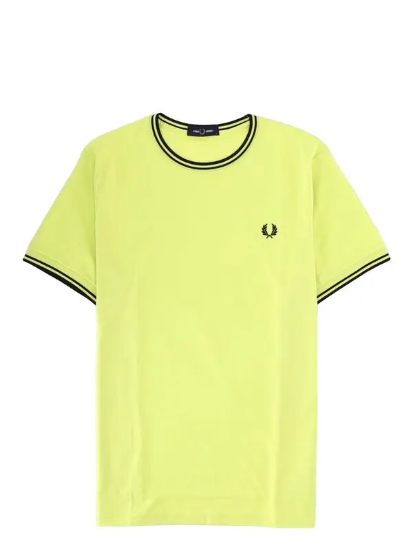 Fred Perry Classic T-shirt With Striped Accent - Yellow