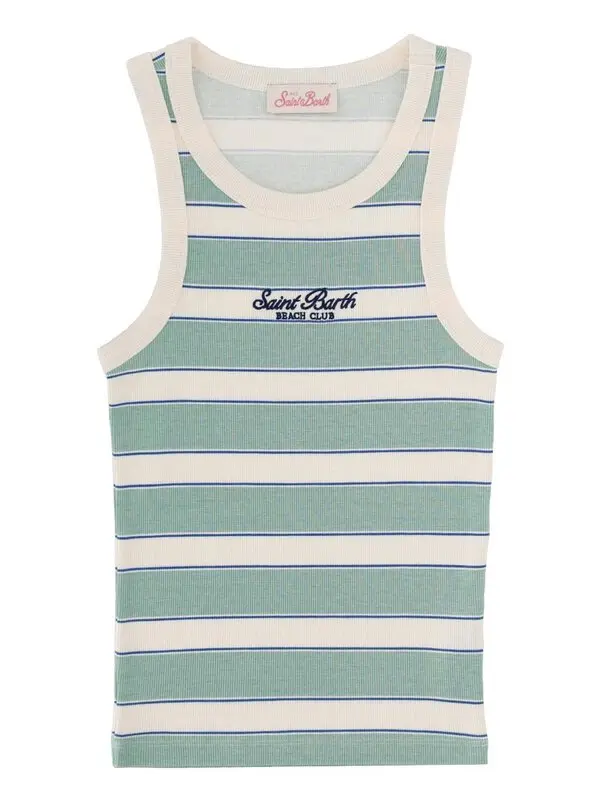 MC2 SAINT BARTH Striped Cotton Blend Mini Top - Multicolour
