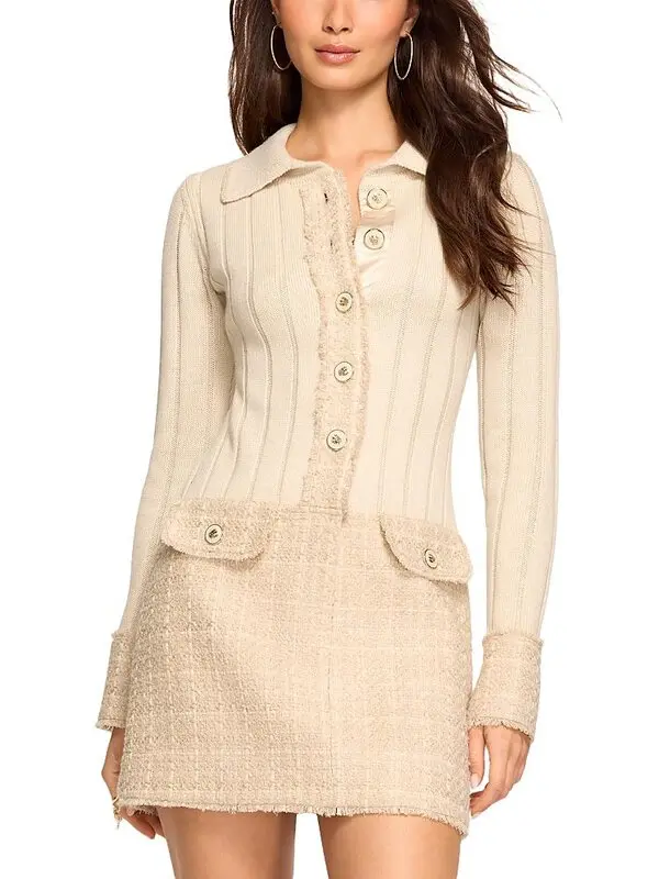 Ramy Brook Tweed Mini Dress - Bone