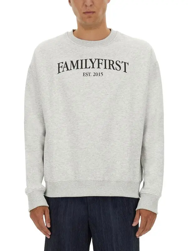 FAMILY FIRST Logo Crewneck Sweatshirt - Grey