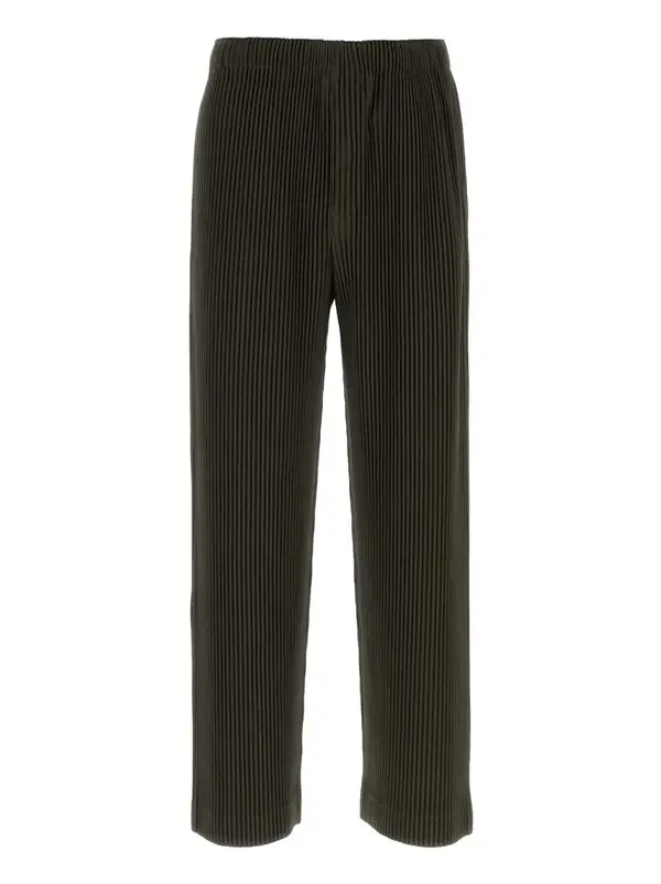 Issey Miyake Homme Plissé Pleated Tapered Polyester Pants - Green