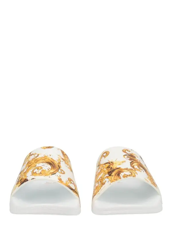 Versace Baroque Print Slip-on Slides - White