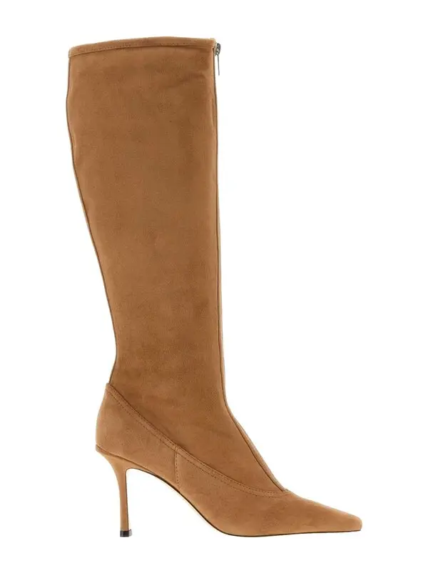 JIMMY CHOO Jozi Suede Shearling Ankle Boots - Camel