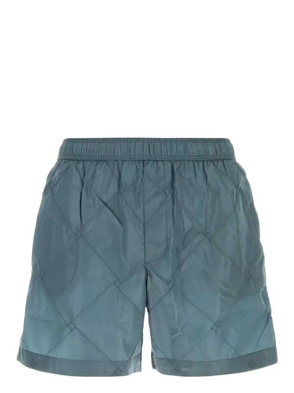 Bottega Veneta Quilted Drawstring Swim Shorts - Blue
