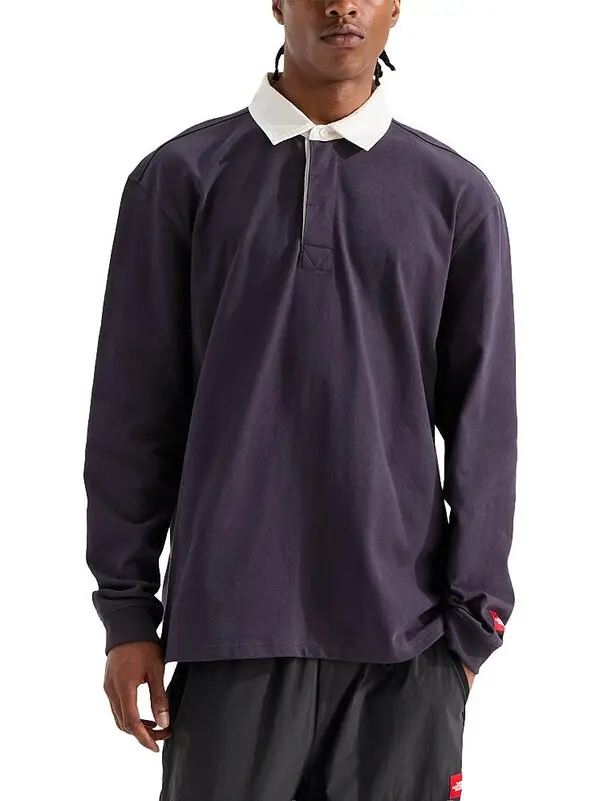The North Face Oversized Fit Tnf Red Box Rugby Shirt - Obsidian