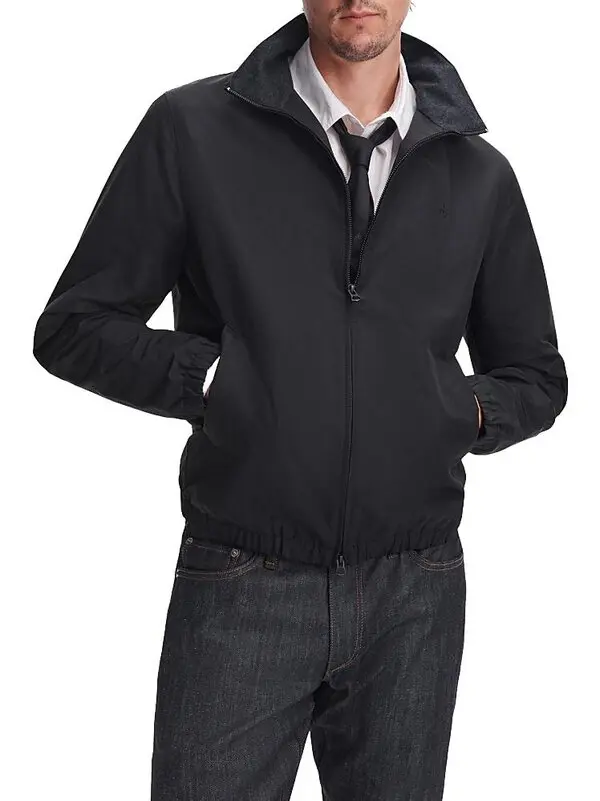 Rag & Bone Harrington Stand Collar Zip Sport Jacket - Black