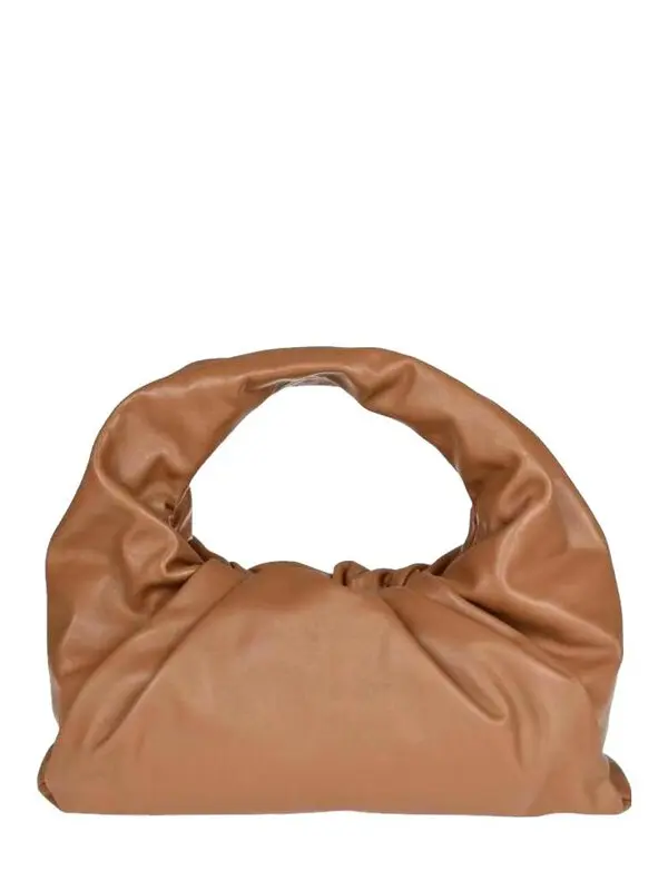 Bottega Veneta Gathered Leather Shoulder Bag - Brown