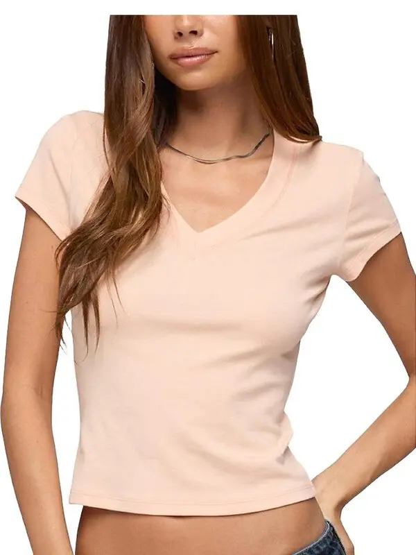 EDIKTED Terrezina V Neck T-shirt - Orange