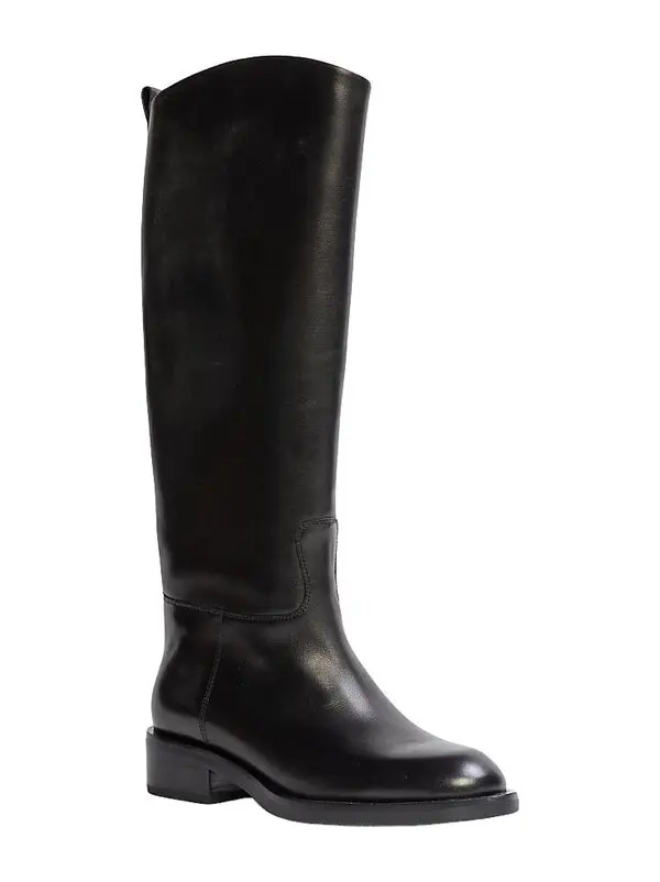 BLACK SUEDE STUDIO Pace Leather Riding Boots - Black