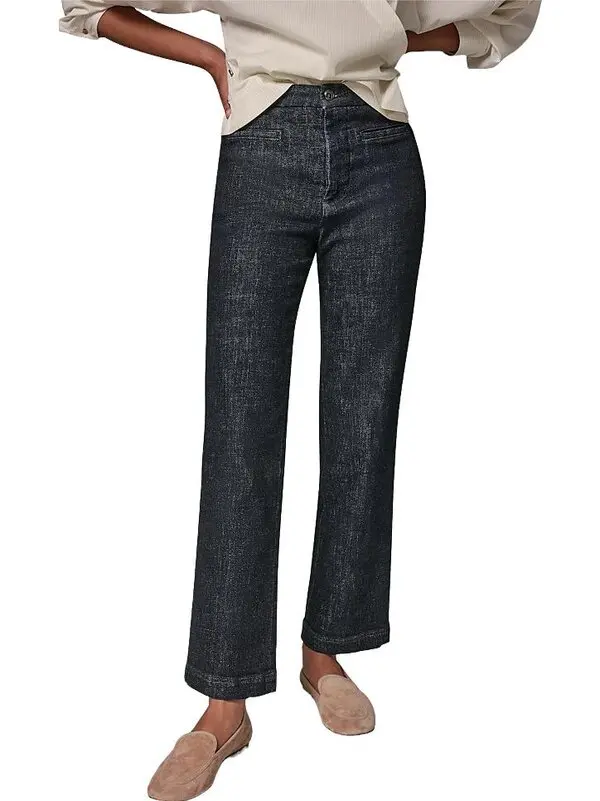 DONNA KARAN WEEKEND The Ren Cotton Stretch High Rise Straight Pants - Lacombe